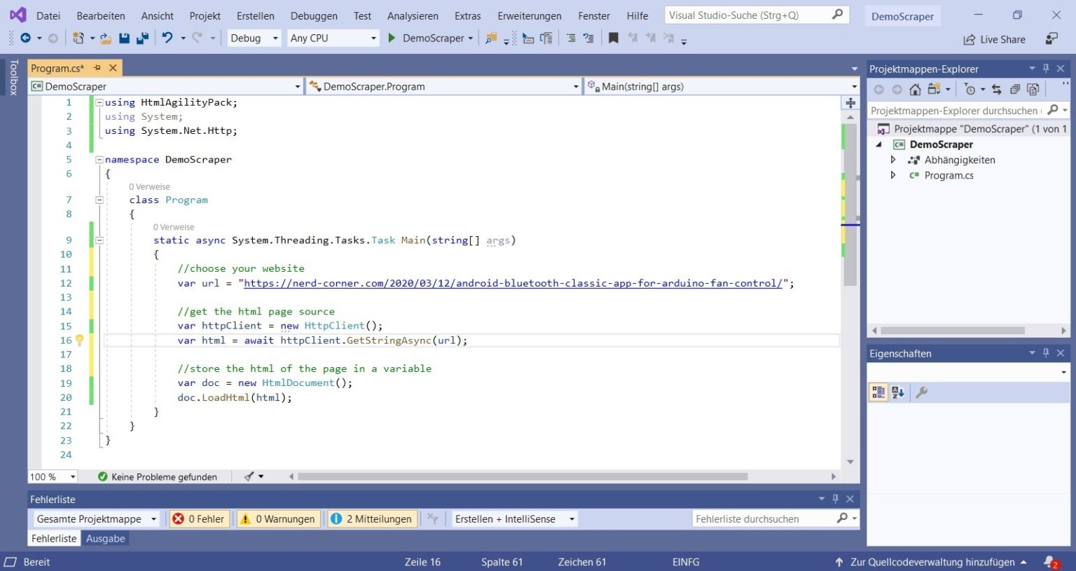How to program a web scraper in C# ᐅ Step by step explanation