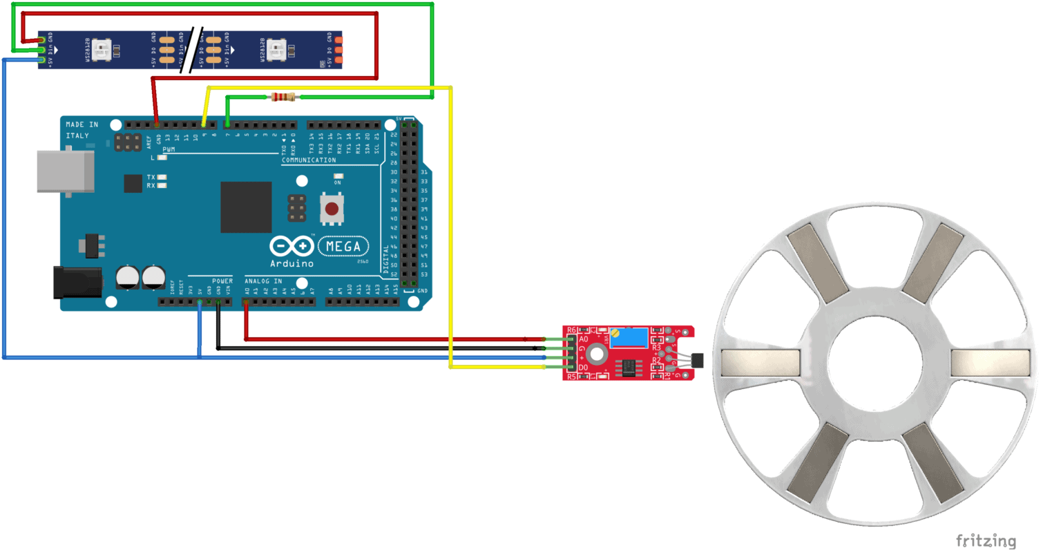 Hall Sensor Movement Detection Blinking LEDs by spinning wheel 2025!